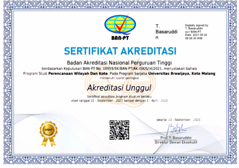 Akreditasi PWK Universitas Brawijaya | PDF