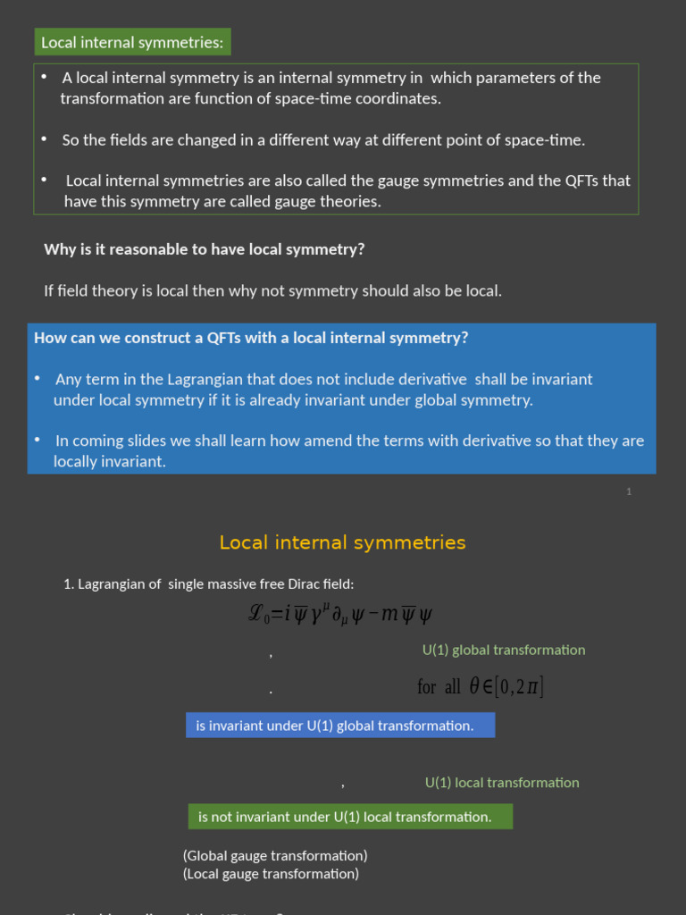 SM local internal symmetries | PDF | Gauge Theory | Lie Groups