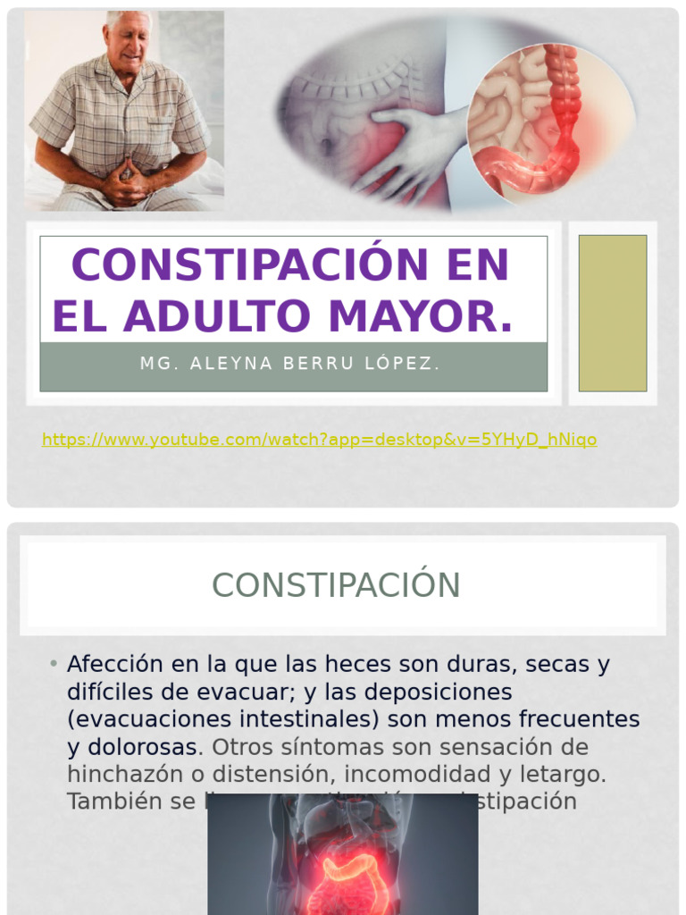 Manejo de la Constipación en Adultos Mayores | PDF | Estreñimiento ...