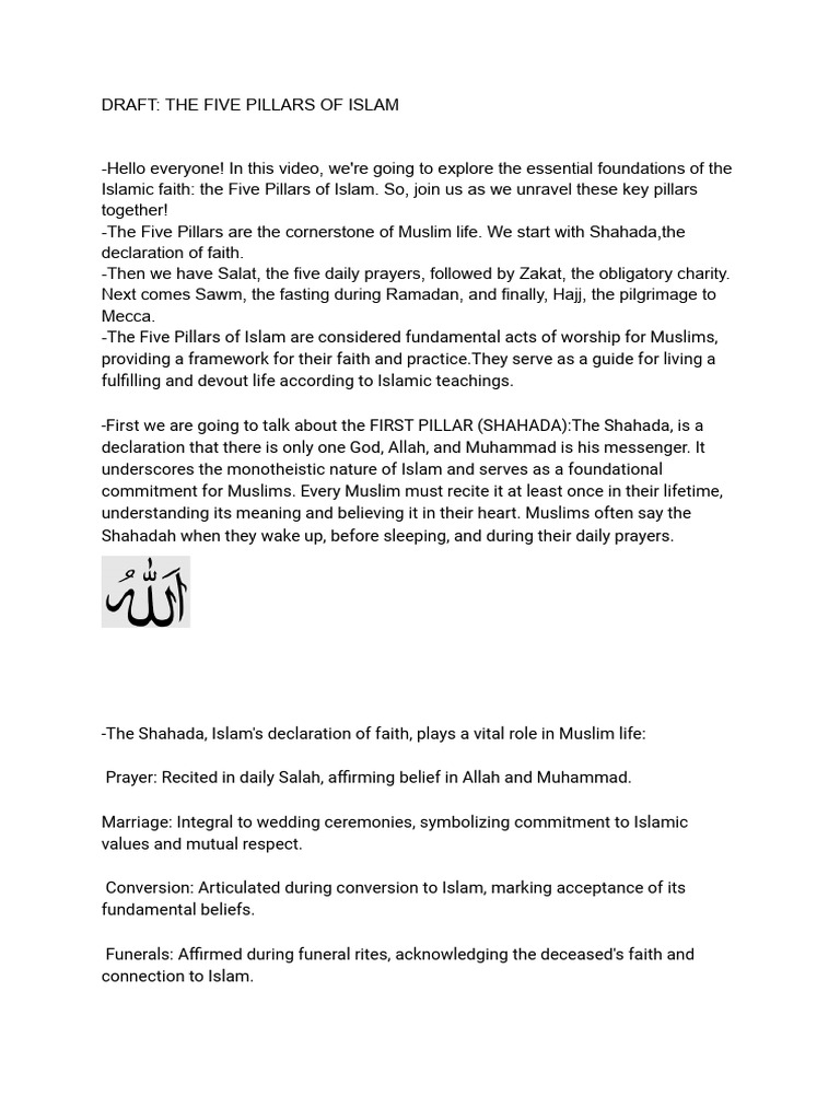 Edited – "Exploring the 5 Pillars of Islam" - DRAFT | PDF | Hajj ...