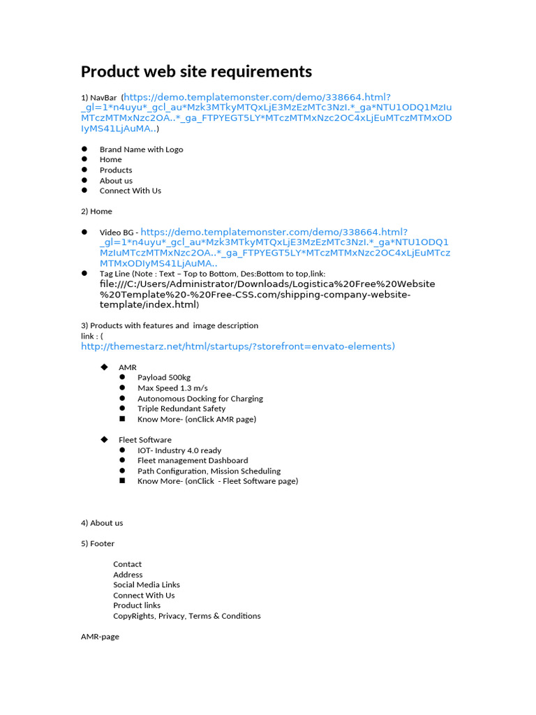 Product Web Site Requirements | PDF | Internet Of Things | Computing