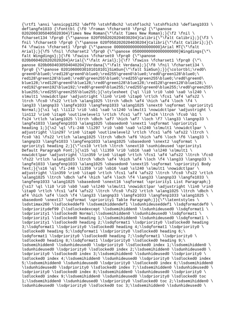 RTF Document Structure Guide | PDF | Html | Text