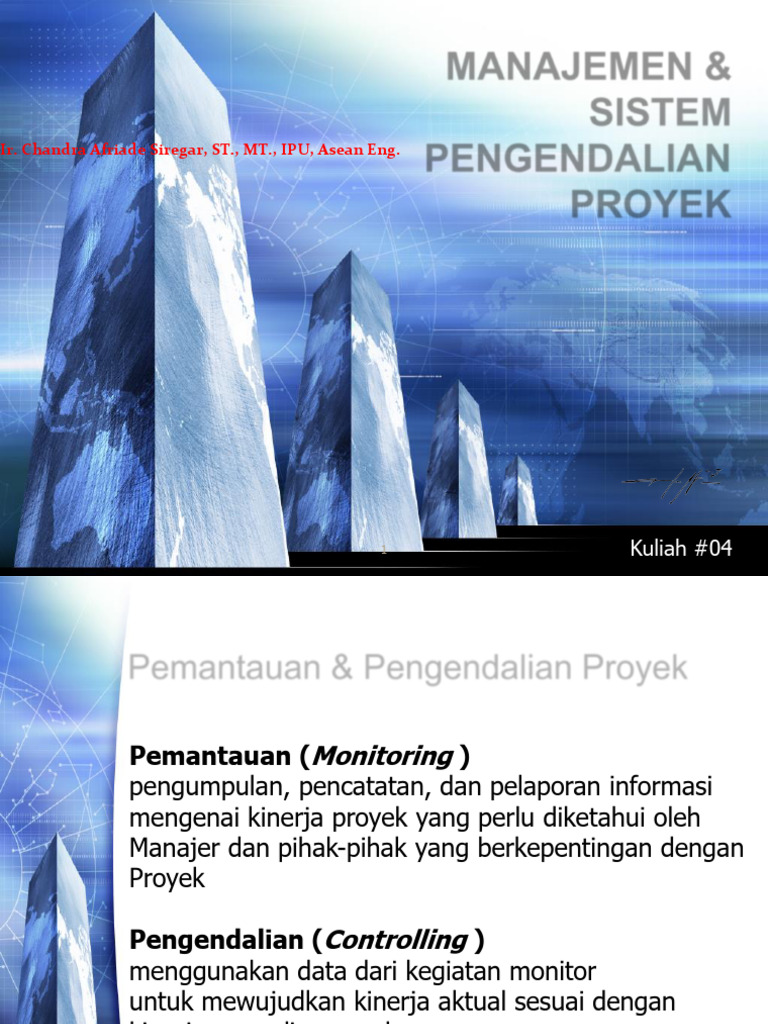 CPCS kuliah #04 Pemantauan dan Pengendalian Proyek | PDF | Projects | Project Management