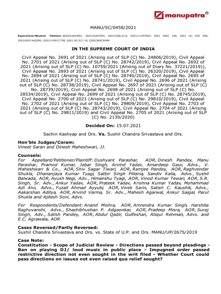 Sachin_Kashyap_and_Ors_vs_Sushil_Chandra_SrivastavSC20212007211701132COM131436 | PDF | Appeal ...