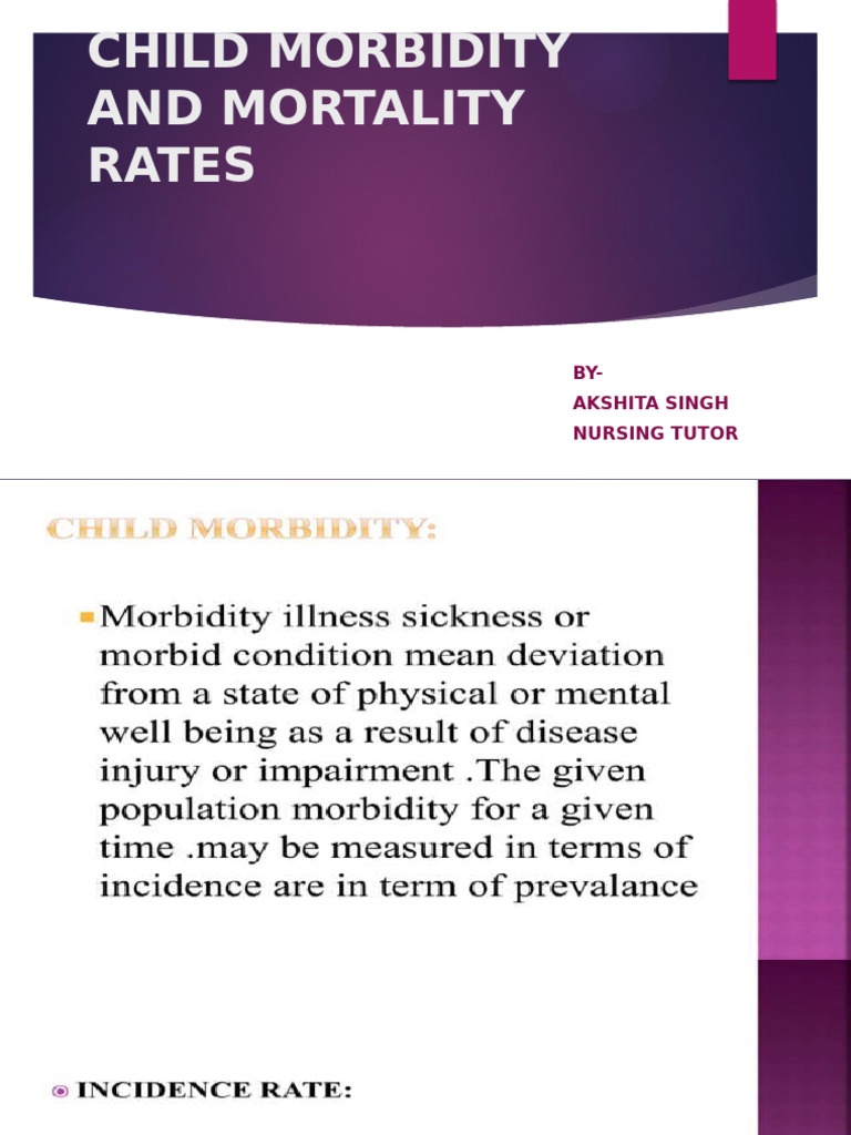 Mortality and Morbidity rates | PDF