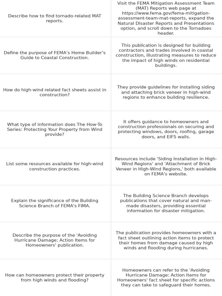 Flashcards | PDF | Emergency Management | Federal Emergency Management ...