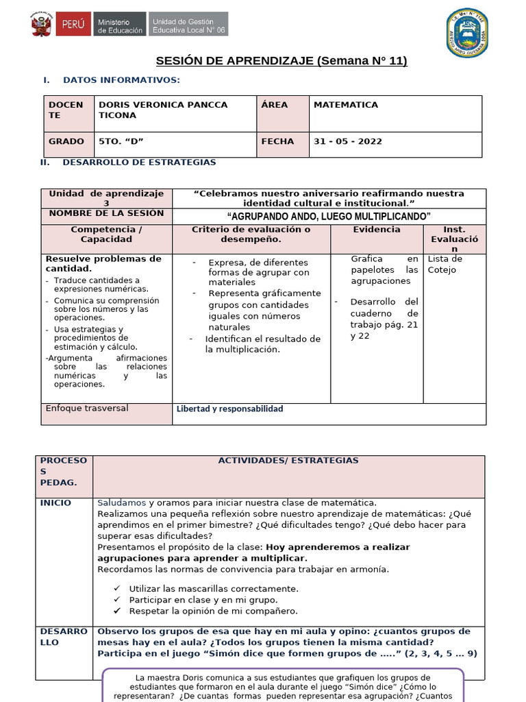 Multiplicación: Agrupando y Aprendiendo | PDF | Aprendizaje | Cognición