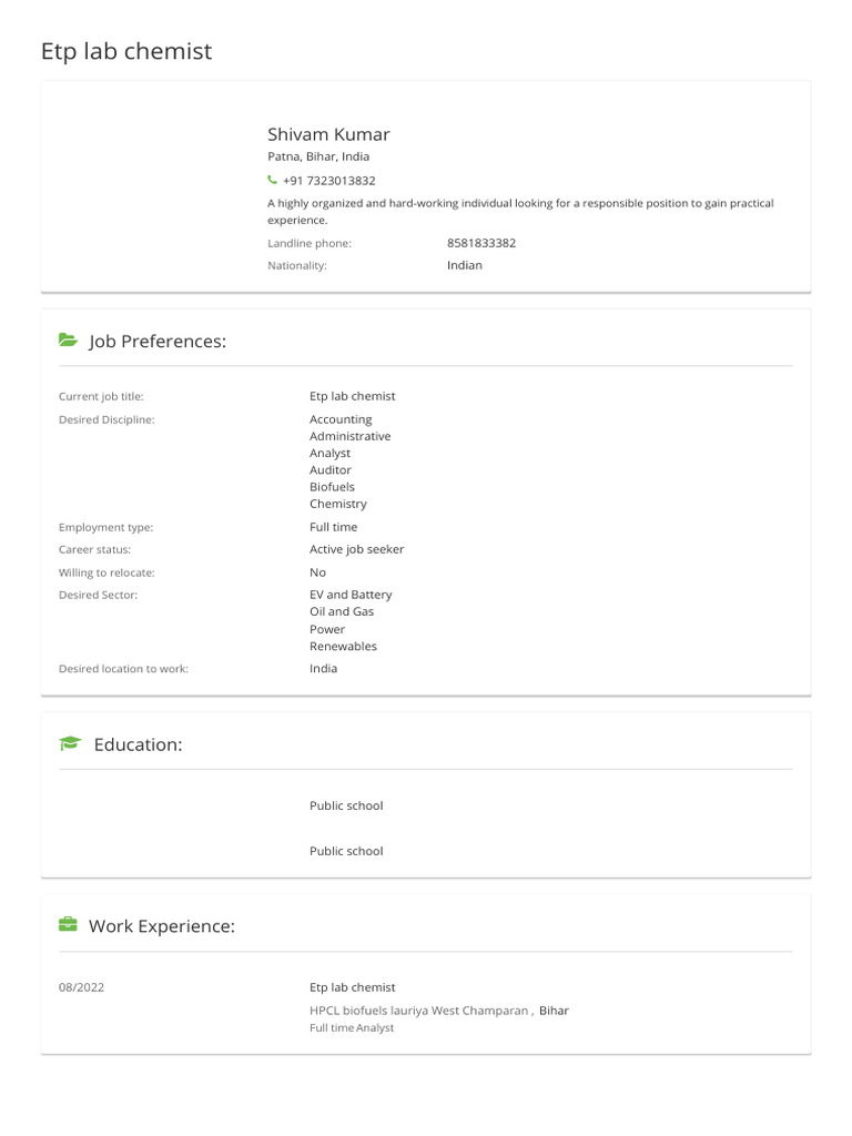 Etp Lab Chemist | PDF