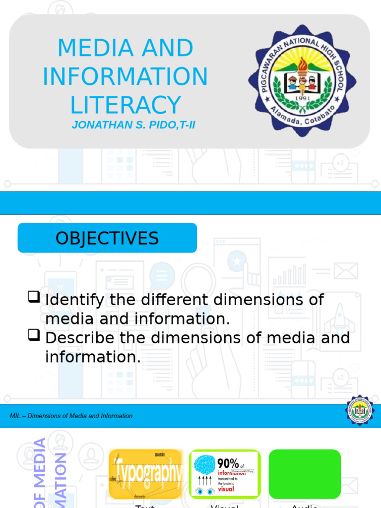 Lesson 11 Dimensions of Media and Information | PDF | Image | Information