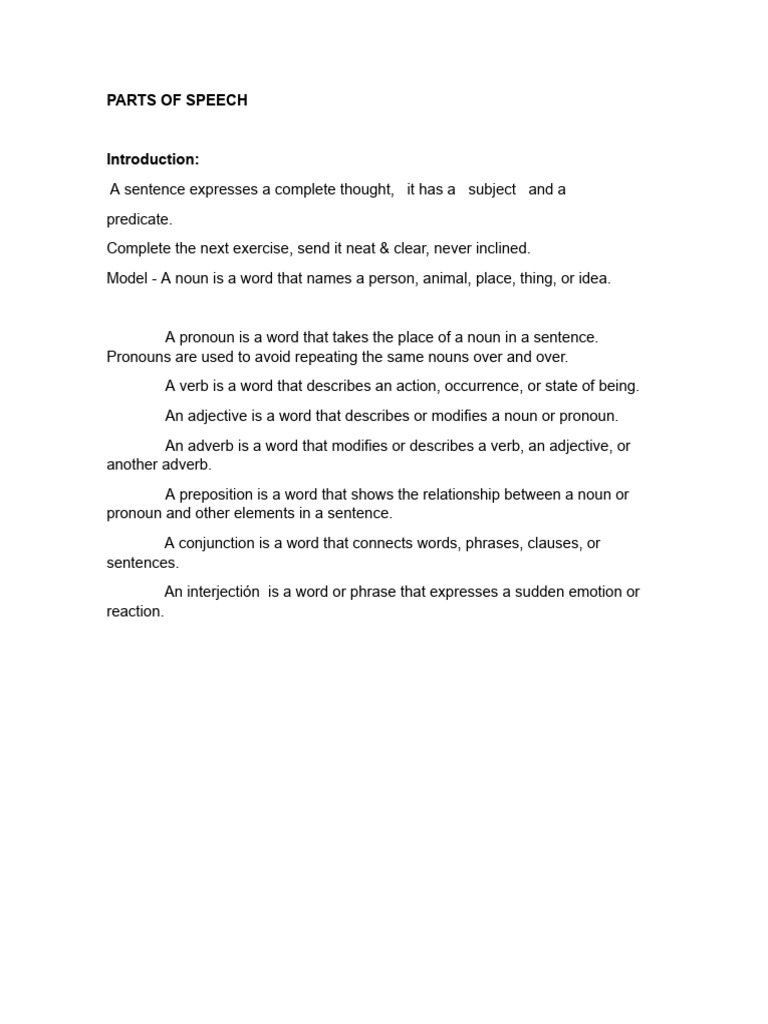 Understanding Parts of Speech | PDF