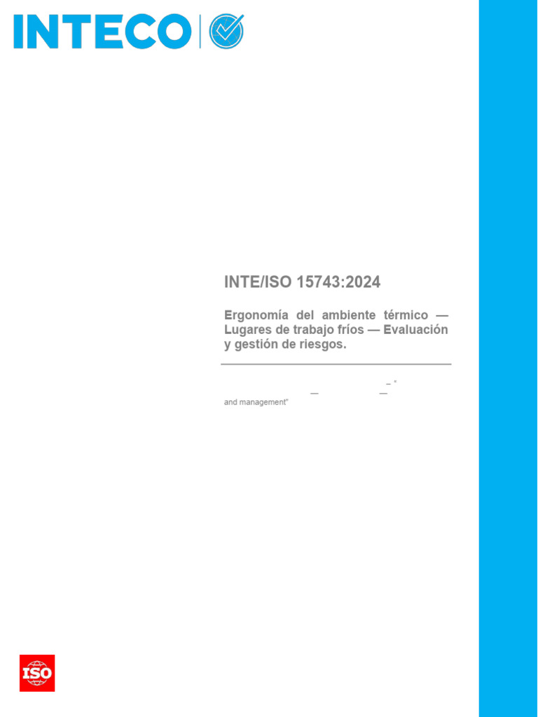 Inte Iso 15743 2024 | PDF