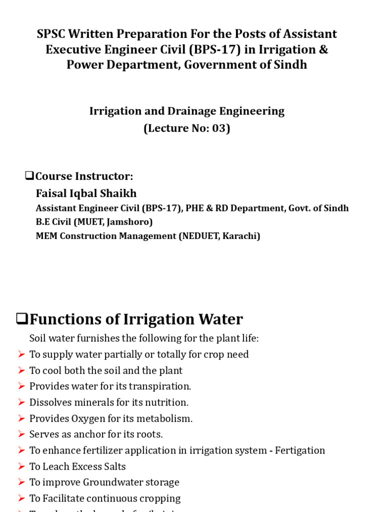 Lecture No 03 - Water Requirements of Crops (Part 1) | PDF | Irrigation ... Lecture No 03 - Water Requirements of Crops (Part 1) | PDF | Irrigation ...