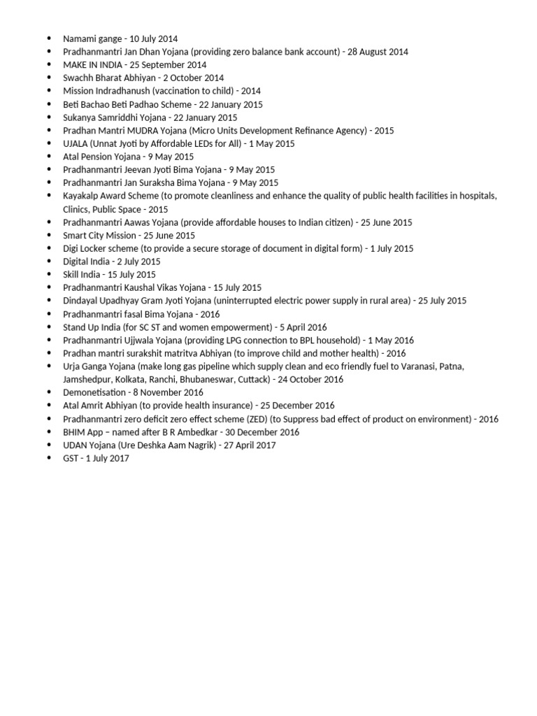 Central Government Schemes | PDF