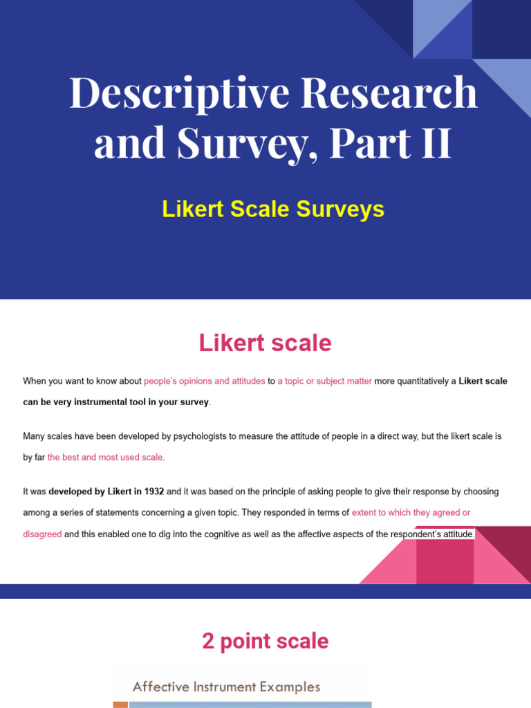 Descriptive Research and Survey, Part II | PDF