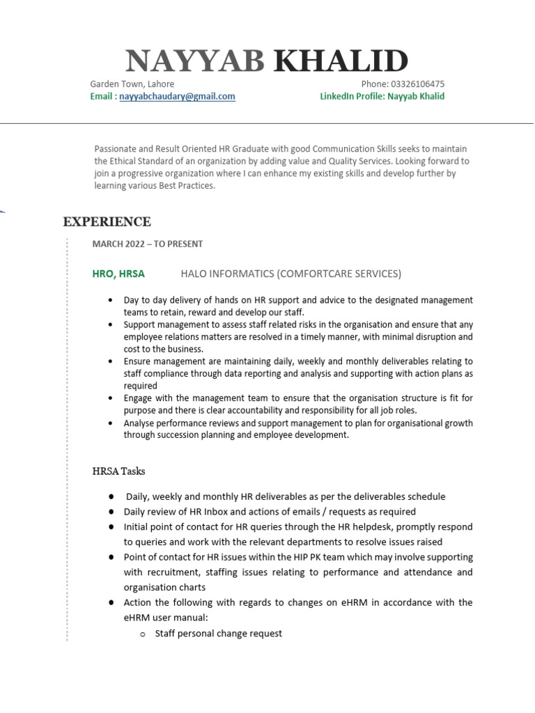 Nayyab Khalid CV | PDF | Business