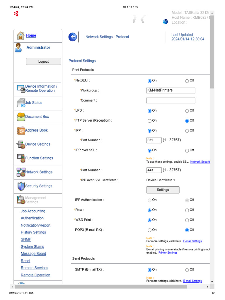 10.1.11.155 protocol setting | PDF | Transport Layer Security | Computing