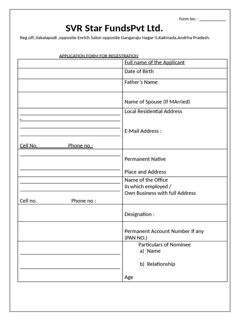 Form No | PDF