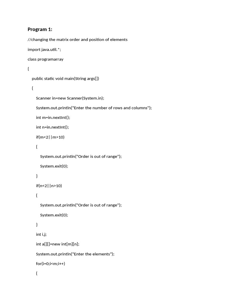 array programs | PDF | Computer Programming | Software Engineering array programs | PDF | Computer Programming | Software Engineering