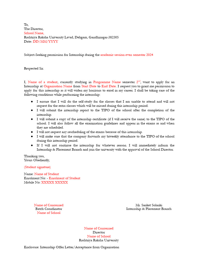 Draft - Internship-Request - Extended Duration | PDF