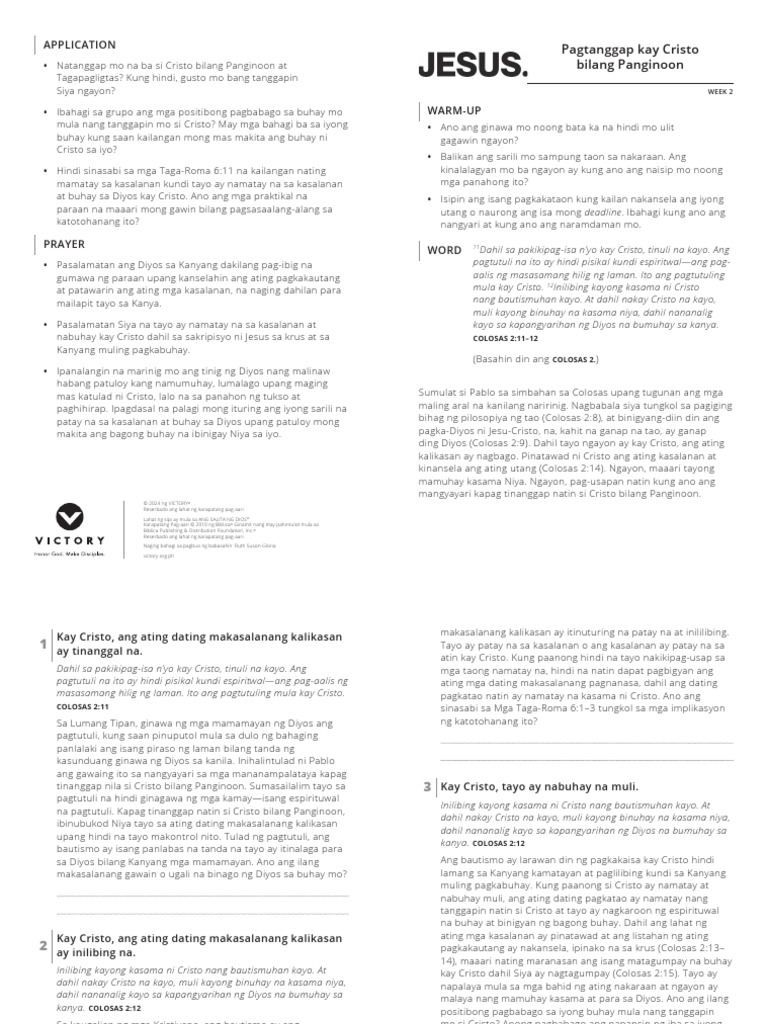 Jesus.+2+Pagtanggap+kay+Cristo+bilang+Panginoon+Print | PDF