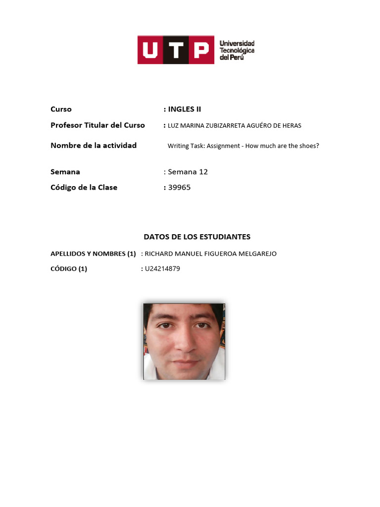 TRABAJO ESCRITO INGLES II Sem 12 | PDF