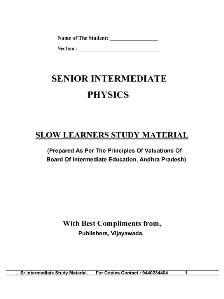 Sr. Inter Physics (2-35) | PDF