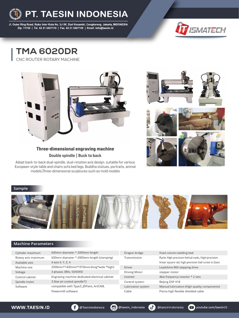 TMA 6020DR - CNC Router Rotary Machine | PDF