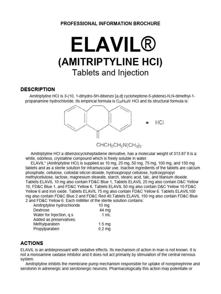 Amitriptyline Hydrochloride Prescribing Information | PDF ...