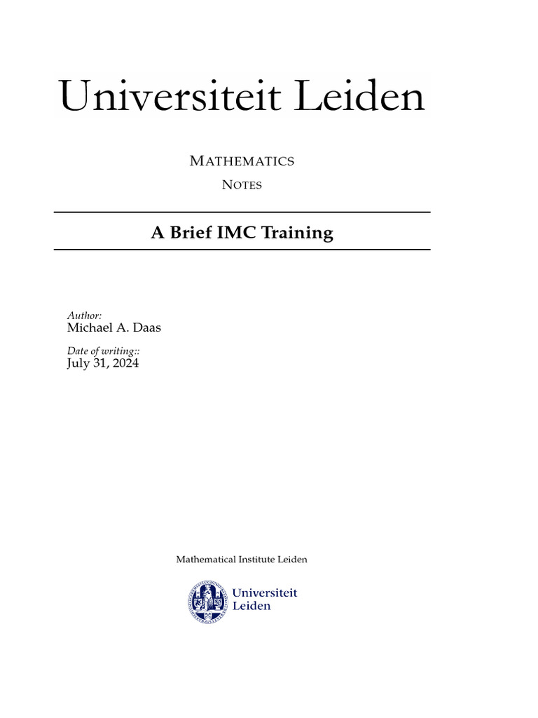 IMC | PDF | Limit (Mathematics) | Mathematics