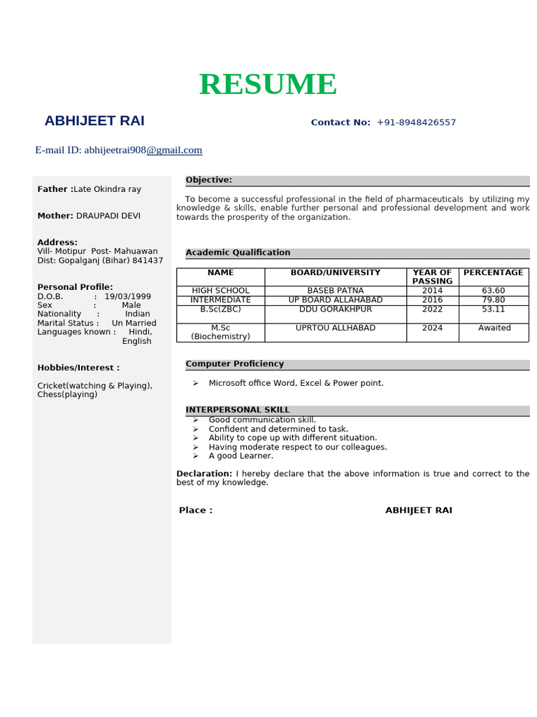 Abhijeet Resume | PDF