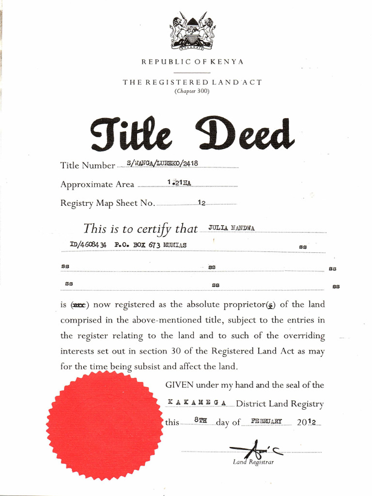 Title Deed | PDF