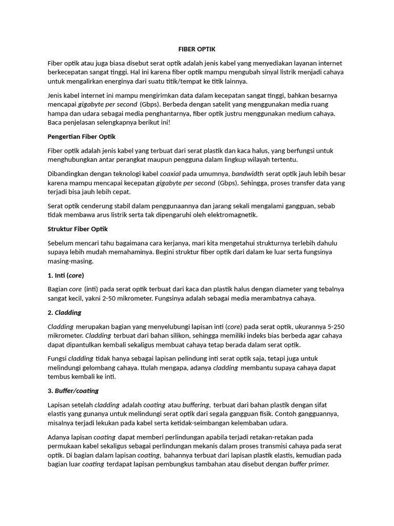 FIBER OPTIK | PDF