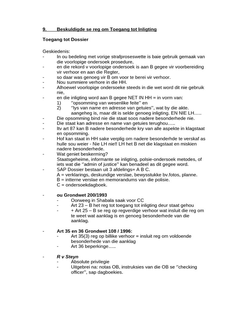 Accused's Right To Acces To Inf (SAPS Docket) | PDF