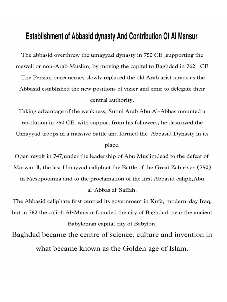 Rise and Fall of Abbasids Dynasty .. | PDF