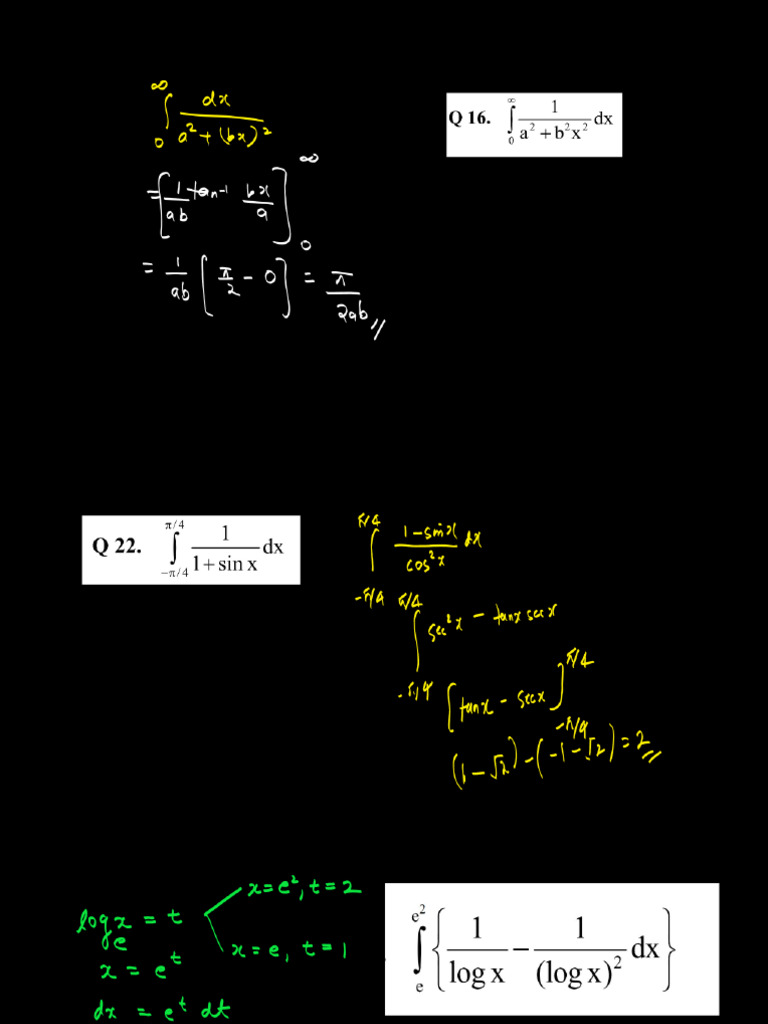12 Academics Definite Integration Doubt Class by Rohan Sir 17-09-24 | PDF