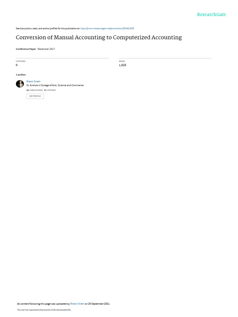 Conversion of Manual Accounting To Computerized Accounting | PDF