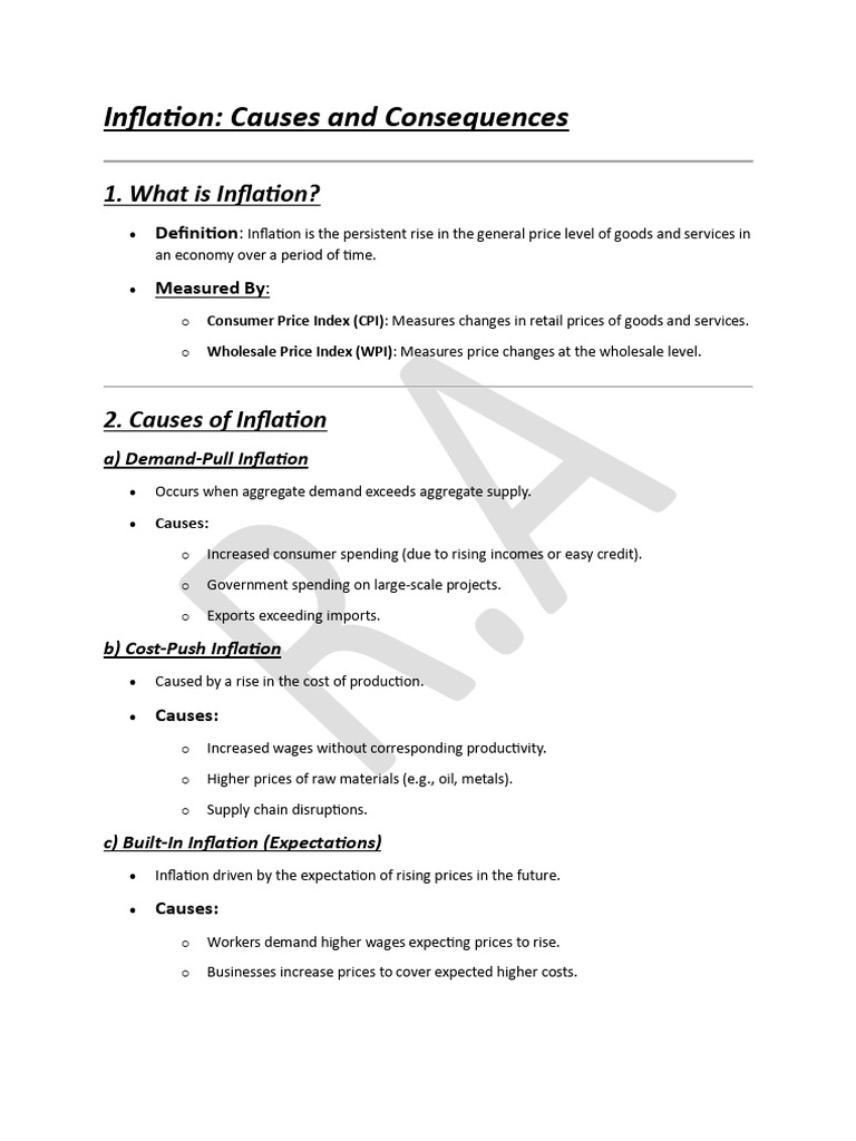 Inflation Causes Consequences | PDF | Cost Of Living | Inflation