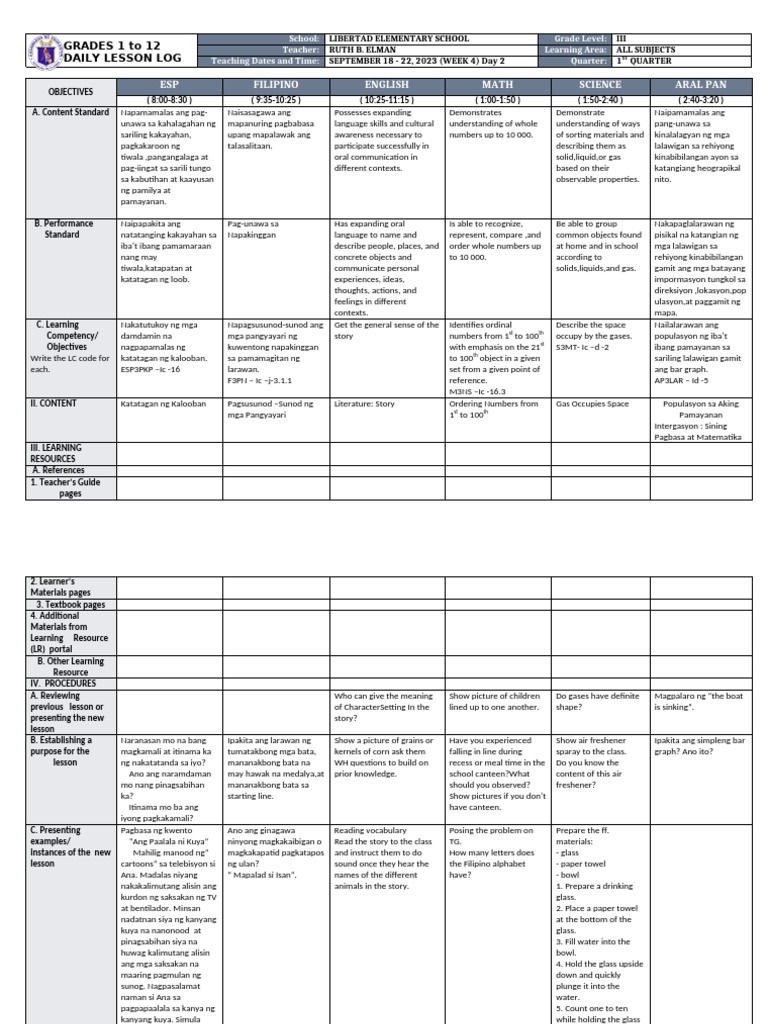 Quarter 1 Week 4 Day 2 | PDF