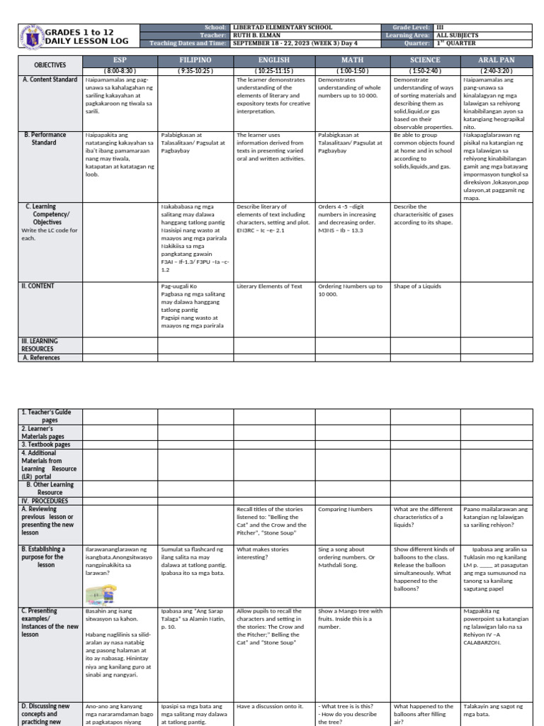 Quarter 1 Week 3 Day 4 | PDF