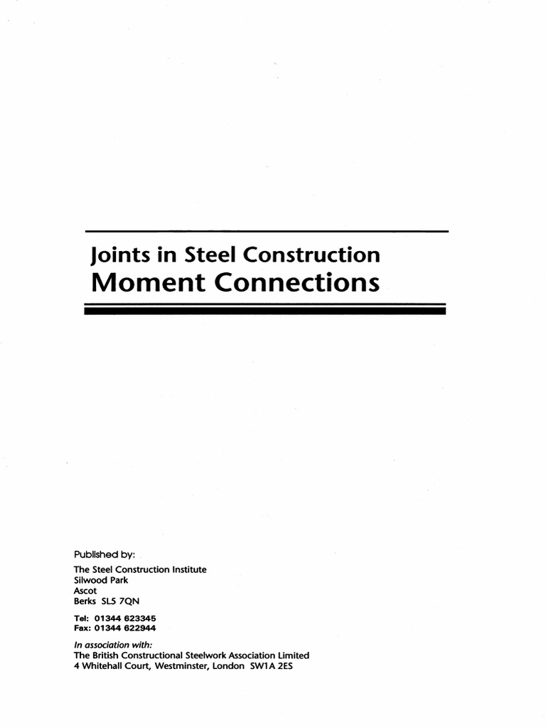 Joints in Steel Construction Moment Connection | PDF