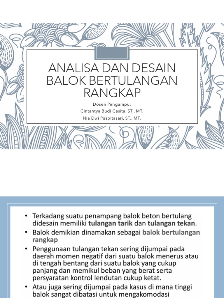 Analisa Balok Tulangan Rangkap | PDF