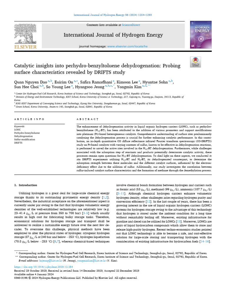 2024 - Catalytic Insights Into Perhydro-Benzyltoluene Deh | PDF ...