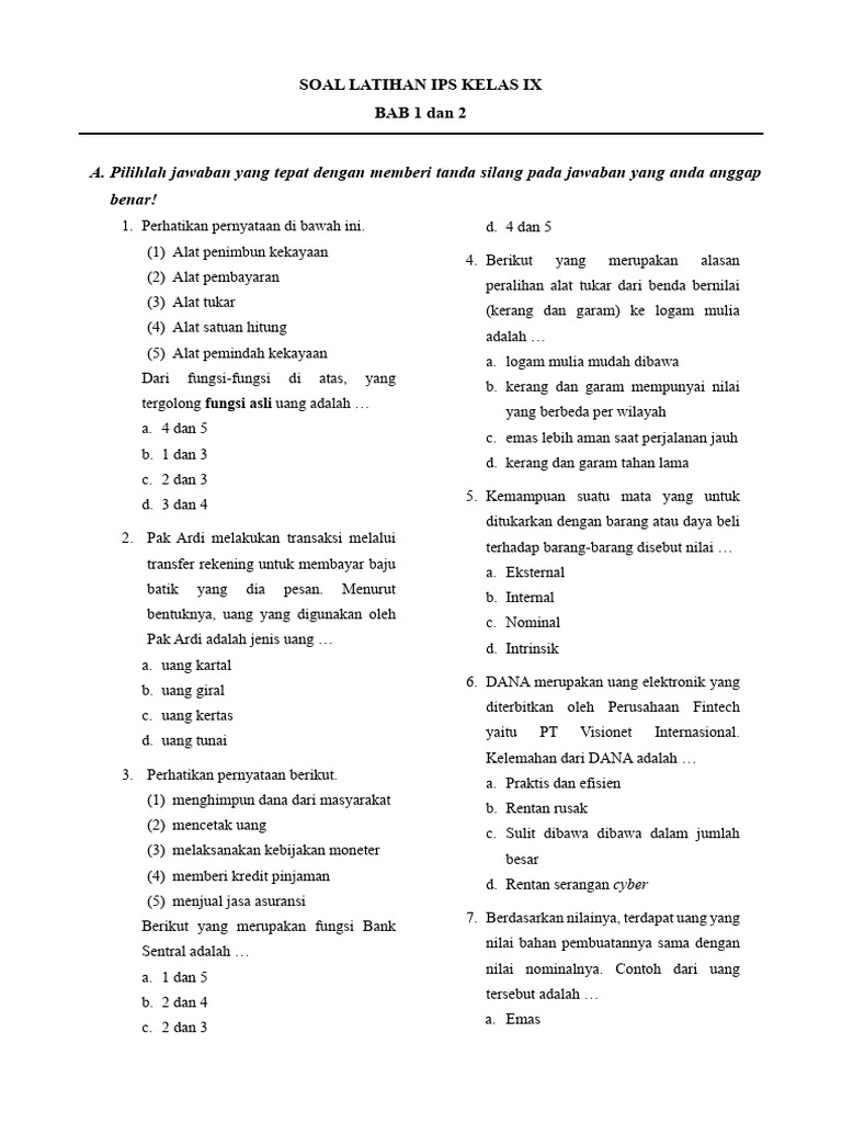 3 Latsol 9 IPS (BAB 1 dan 2) | PDF