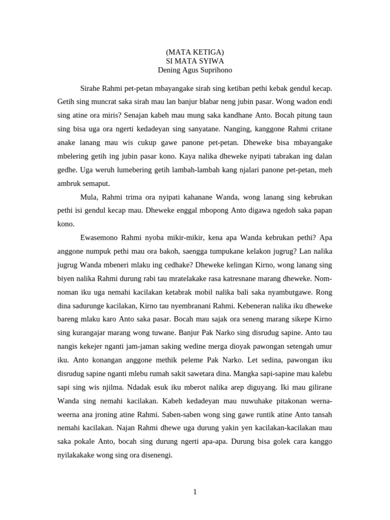 SI MATA SYIWA (revisi) | PDF
