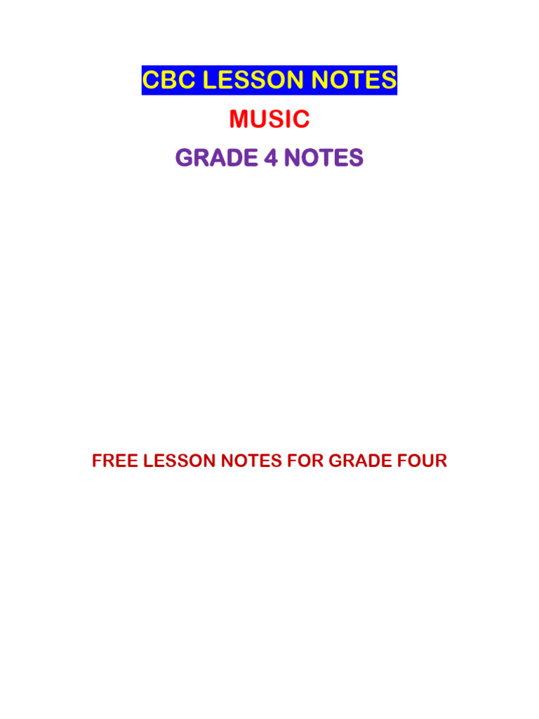 Music Grade 4 Notes | PDF
