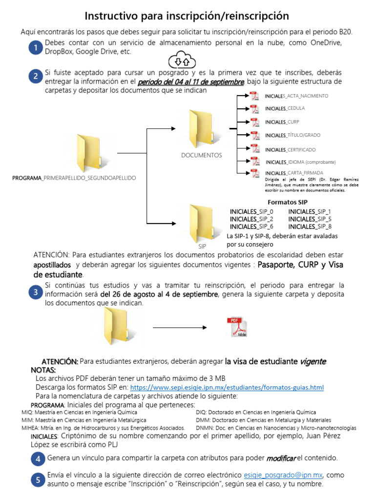 Instructivo Inscripcion Reinscripcion B20 Final | PDF