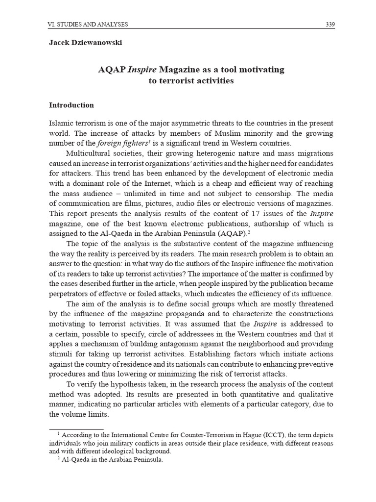 AQAP Inspire Magazine As A Tool Mot | PDF | Jihad | Suicide Attack