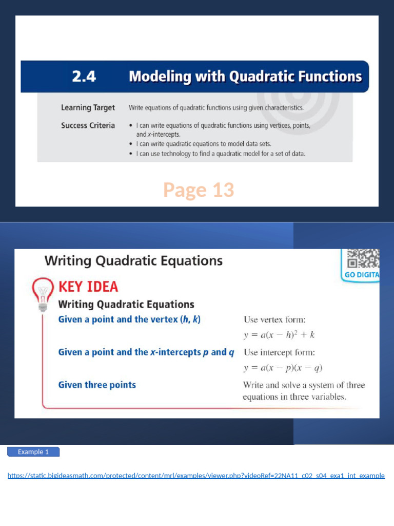 Alg 2A CH 2 Sec 4 Modeling With Quadratic Functions | PDF | Quadratic Equation | Fuel Economy In ...