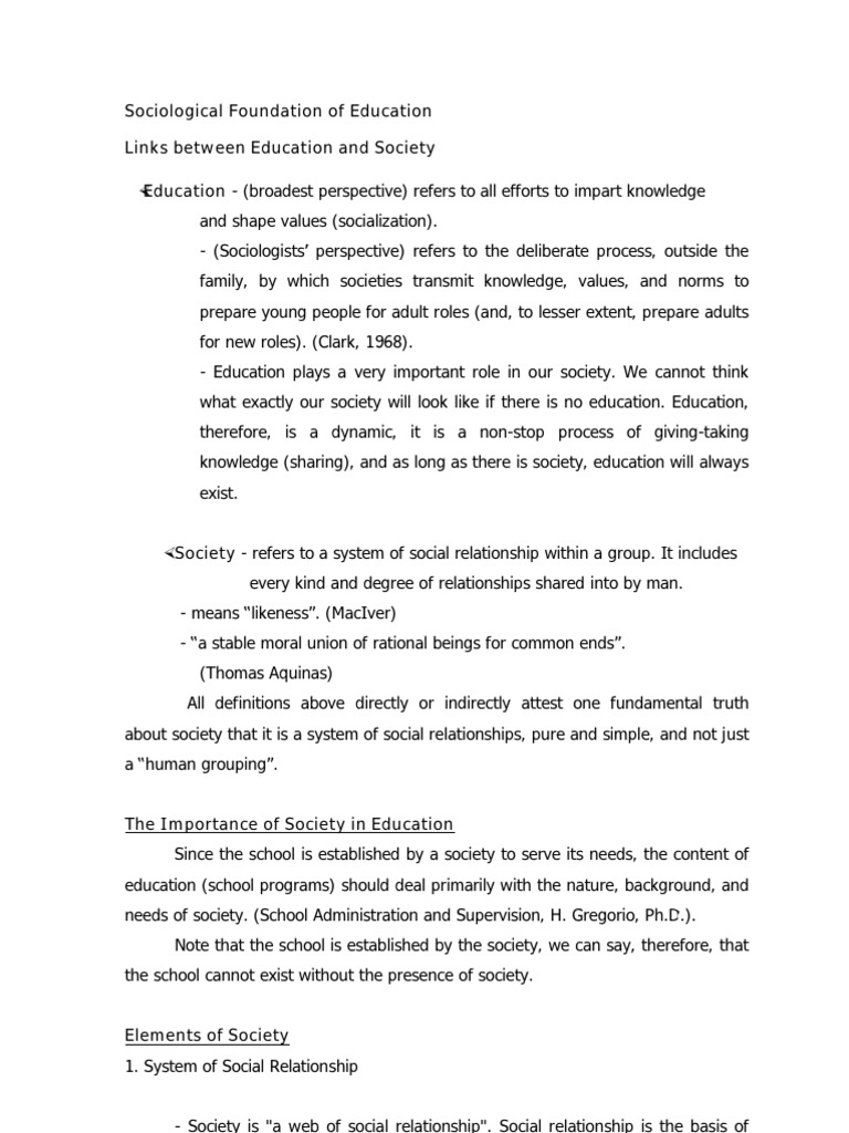 Sociological Foundations of Education | PDF | Society | Social Group