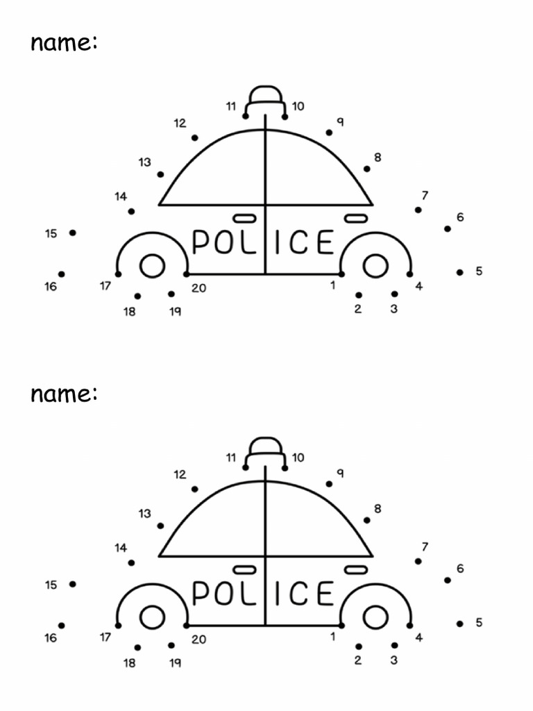 Dot To Dot - Police Car | PDF